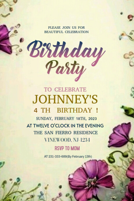 Yellow Pastel Birthday Card Poster Template | PosterMyWall