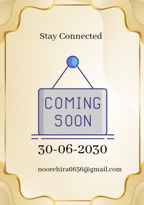 Yellow Pastel Coming Soon Notice A4 Template | PosterMyWall