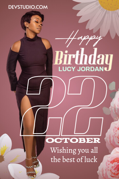 Yellow Pastel Elegant Birthday Poster Template | PosterMyWall