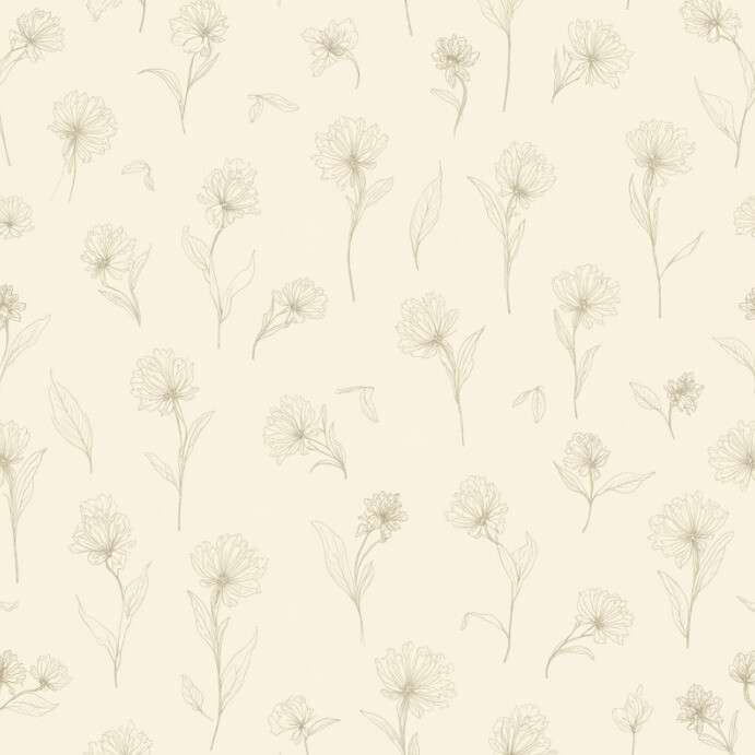 Yellow Pastel Floral Seamless Pattern Soft Botanical Elements Repeating ...