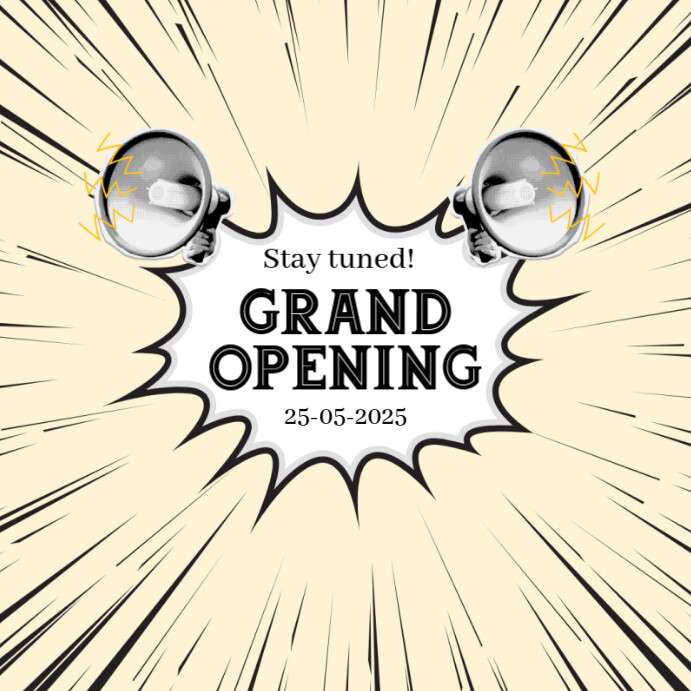Yellow Pastel Grand Opening Announcement Instagram Post Template ...