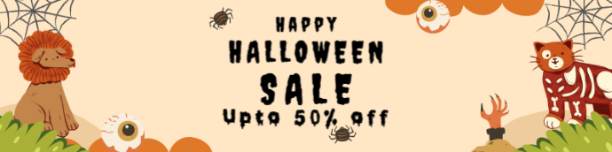 Yellow Pastel Halloween Discount Special Sale Google Classroom Banner ...