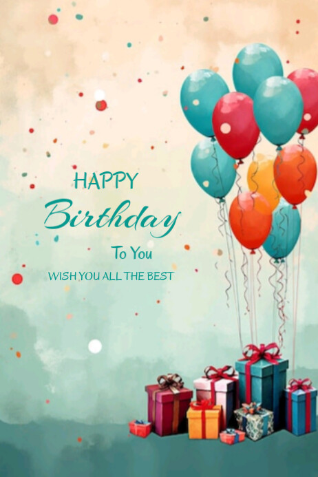 Yellow Pastel Happy Birthday To You Poster Template | PosterMyWall