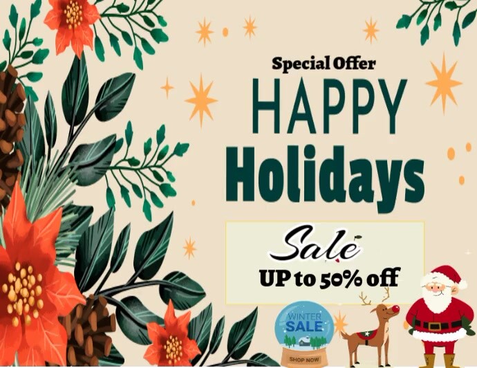 Yellow Pastel Happy Holiday Sale Flyer (us Letter) Template | PosterMyWall