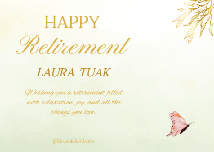 Yellow Pastel Happy Retirement Card Postcard Template | PosterMyWall