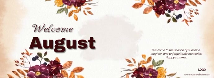 Yellow Pastel Hello August Facebook Cover Photo Templat | PosterMyWall