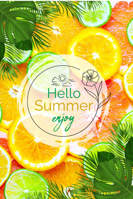 Yellow Pastel Hello Summer Poster Template | PosterMyWall