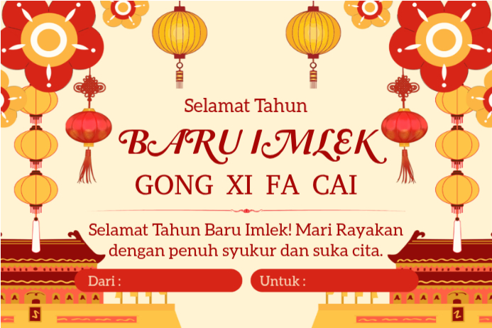 Yellow Pastel Imlek Label Template | PosterMyWall