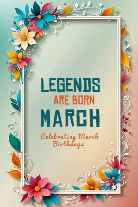 Yellow Pastel Legends Are Born In March Banner 4' × 6' Template ...