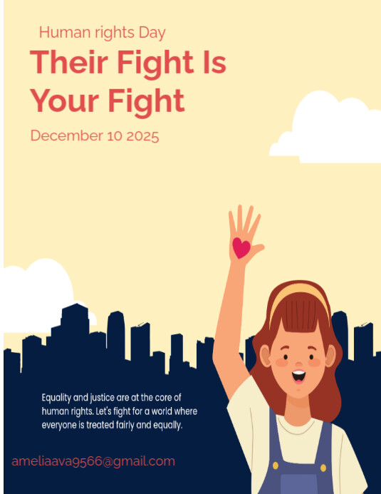 Yellow Pastel National Human Rights Poster Flyer (us Letter) Templat ...