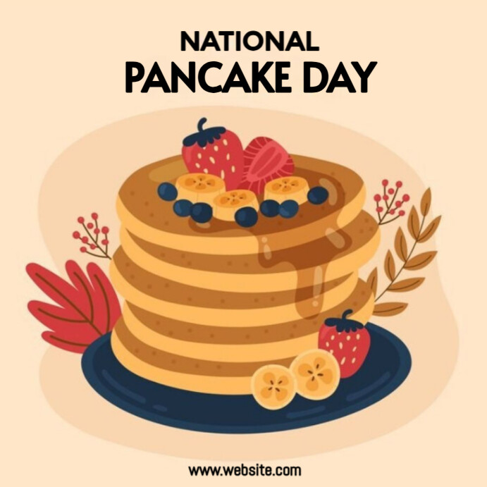 Yellow Pastel National Pancake Day 2025 Instagram Post Template ...