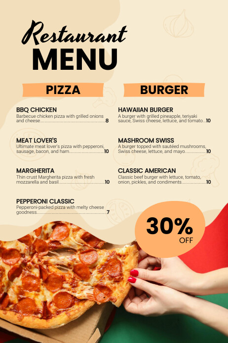 Yellow Pastel Restaurant Menu Poster Template | PosterMyWall