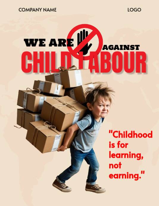 Copy of Yellow Pastel Stop Child Labour Flyer (us Let | PosterMyWall