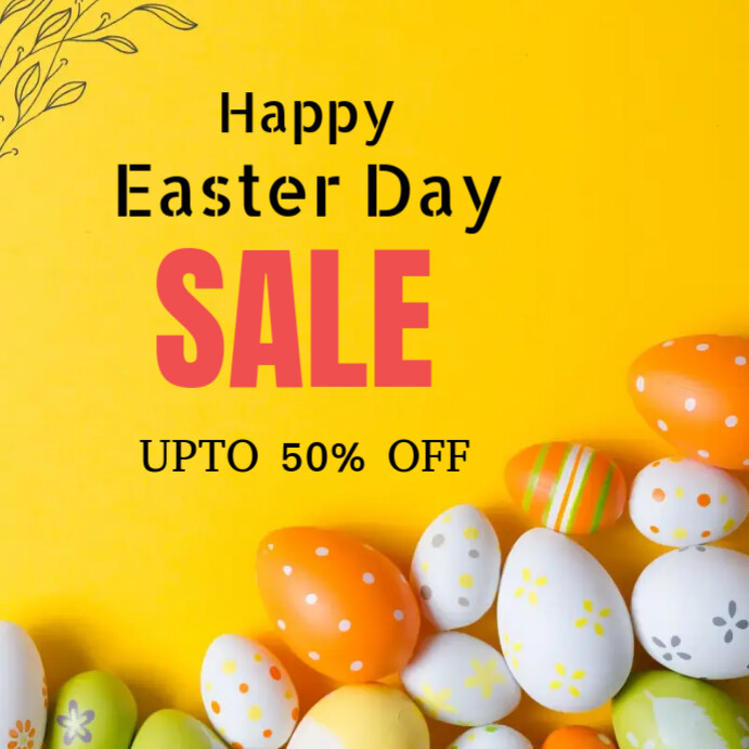 Yellow Pastel Super Easter Sale Instagram Post Template | PosterMyWall