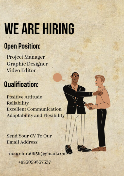 Yellow Pastel We Are Hiring Job Opportunities A4 Template | PosterMyWall