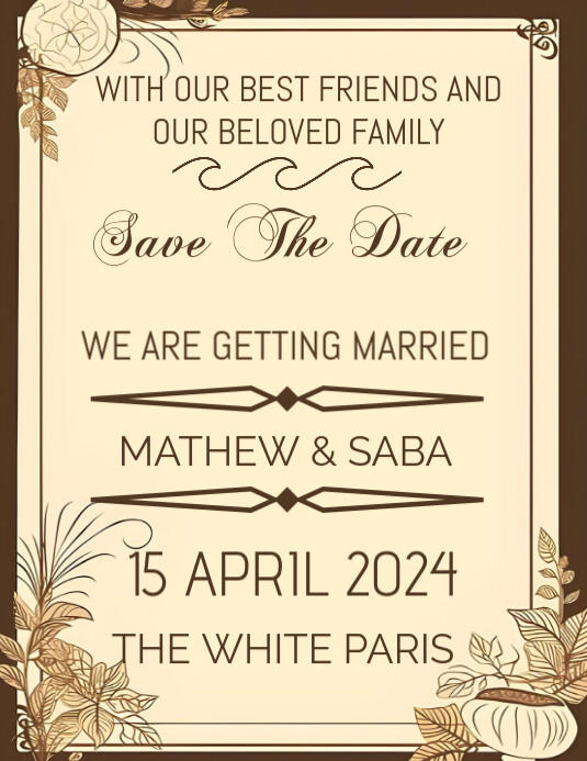 Yellow Pastel Wedding Invitation Card Design Flyer (us Letter) Template ...