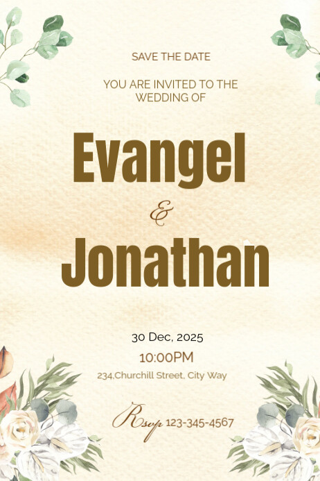 Copy of Yellow Pastel Wedding Invitation Program Poster | PosterMyWall