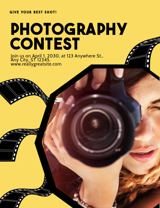 Yellow Photography Contest Poster Template | PosterMyWall