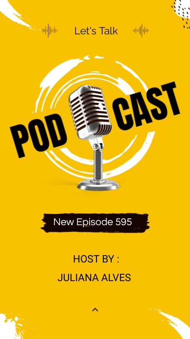 Yellow Podcast Template | PosterMyWall