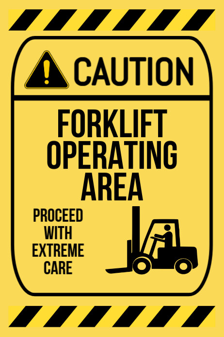 Copy of yellow printable caution/warning workplace safety editable sign ...