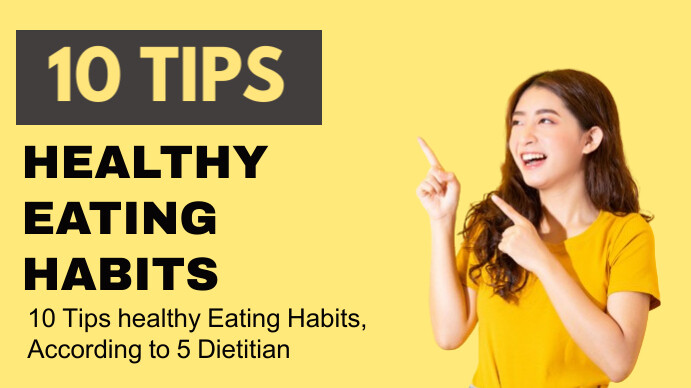 Yellow Professional 10 Tips To Healthy Eating Template | PosterMyWall