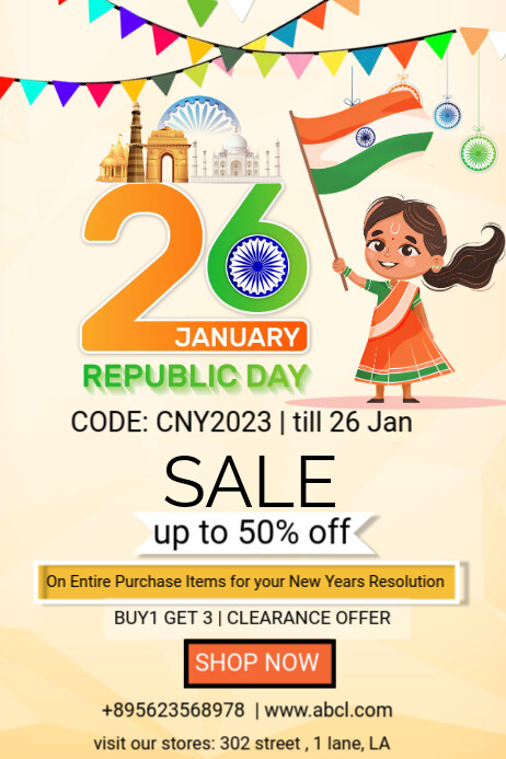Plantilla de Yellow Professional 26 January Republic Day Invitation ...