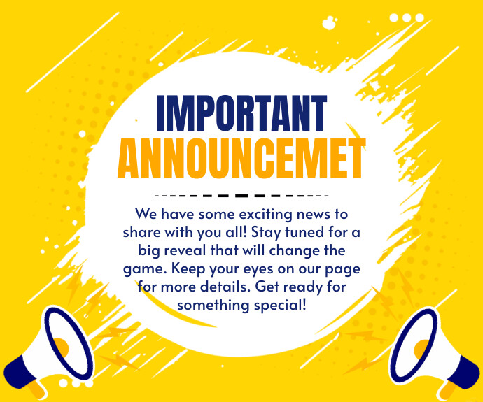 Copy of Yellow Professional Announcement Medium Rect | PosterMyWall