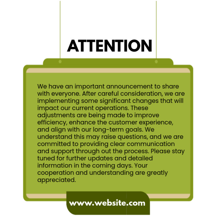 Yellow Professional Attention And Important Announcement Notification ...