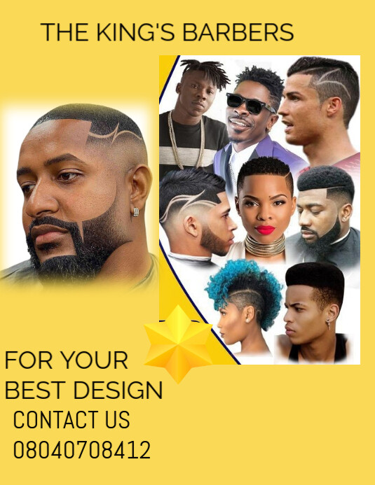 Yellow Professional Barbering Salon And Hair Cut Salon Flyer (us Letter ...
