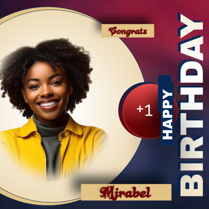 Yellow Professional Birthday Design Square ( Template | PosterMyWall