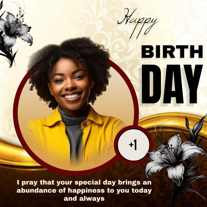 Yellow Professional Birthday Template Square | PosterMyWall