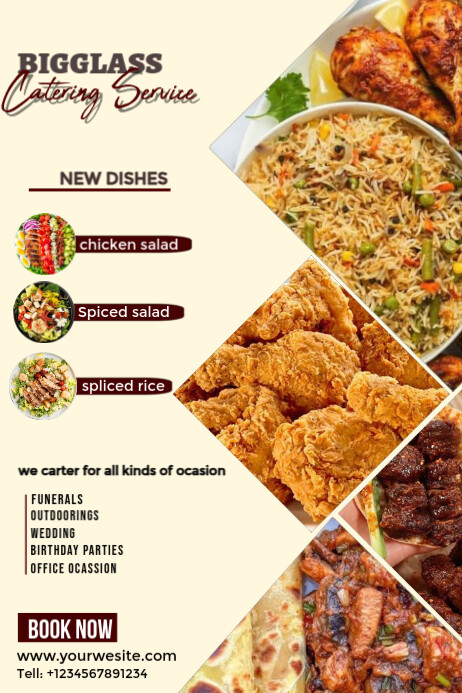 Yellow Professional Catering Service Poster Template | PosterMyWall