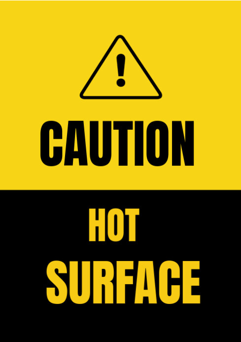 Copy of Yellow Professional Caution Hot Surface A4 | PosterMyWall