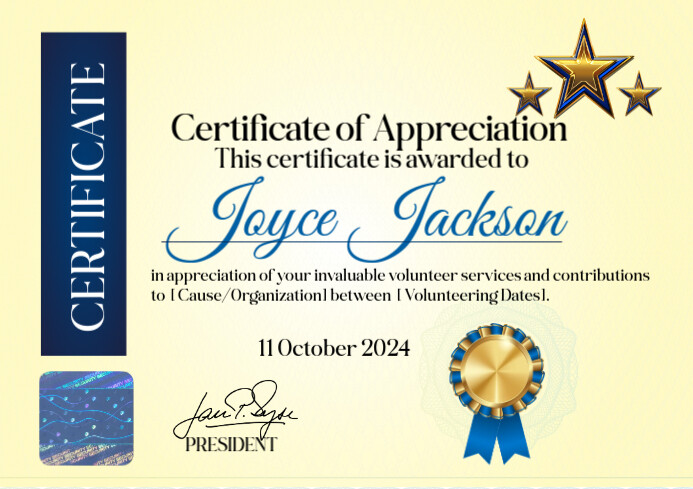 Yellow Professional Certificate A3 Template | PosterMyWall