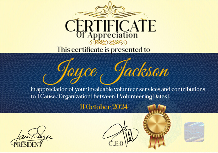 Yellow Professional Certificate A3 Template | PosterMyWall