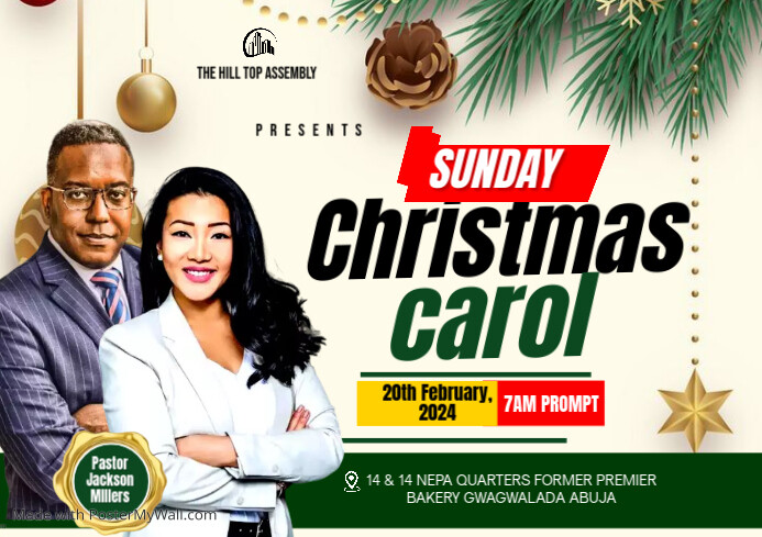 Copy of Yellow Professional Christmas Carol Flyer A4 | PosterMyWall