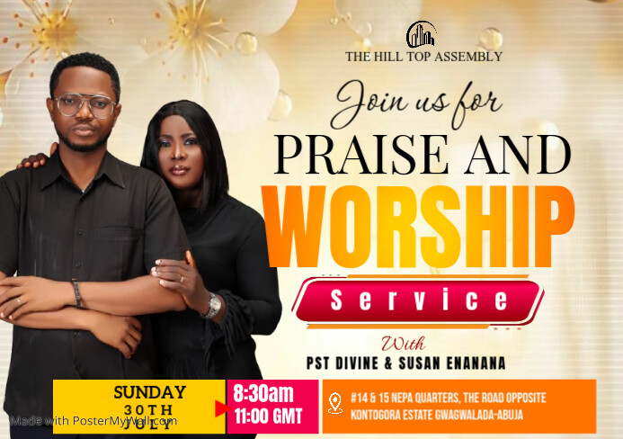 Yellow Professional Church A5 Template | PosterMyWall