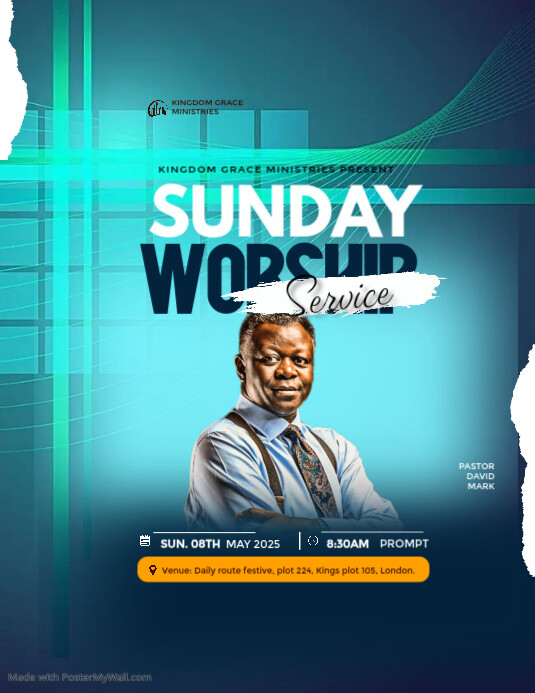 Yellow Professional Church Design Flyer Flyer (us Letter) Template ...