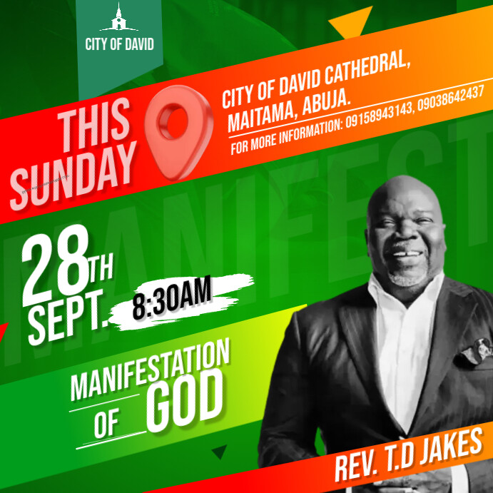 Yellow Professional Church Design Flyer Square (1:1) Template ...