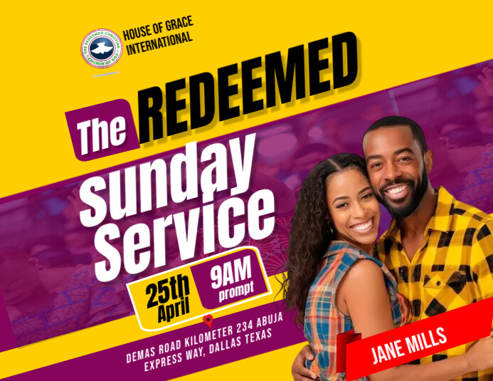 Copy of Yellow Professional Church Flyer (us Letter) | PosterMyWall