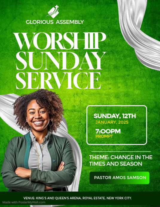 Copy of Yellow Professional Church Flyer (us Letter) | PosterMyWall