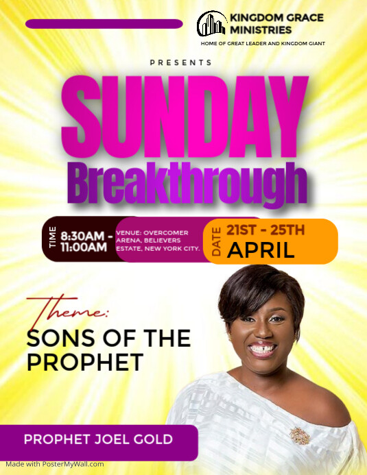 Yellow Professional Church Flyer (us Letter) Template | PosterMyWall
