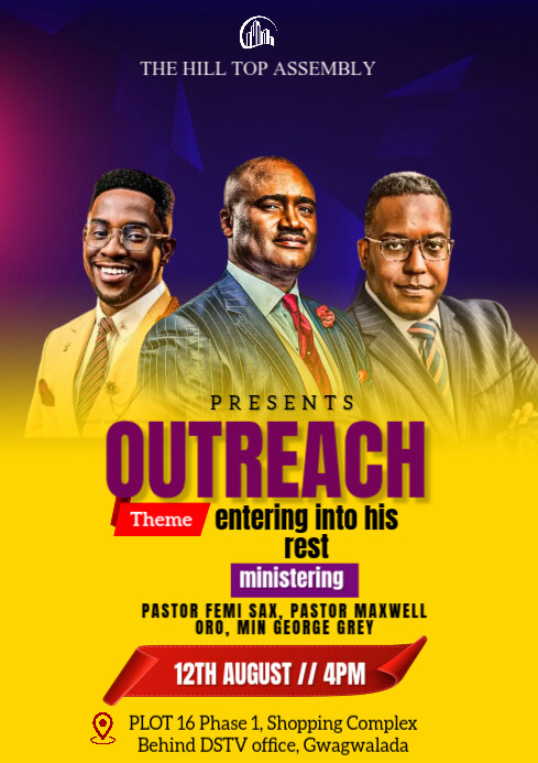 Copy of Yellow Professional Church Flyer A4 | PosterMyWall