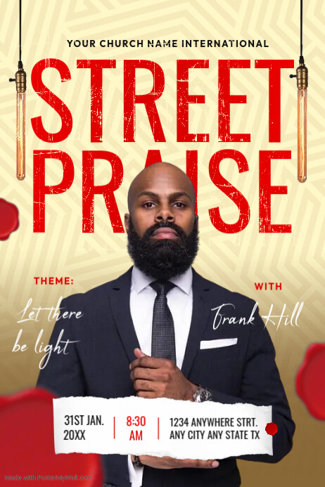 Yellow Professional Church Service Poster Template | PosterMyWall