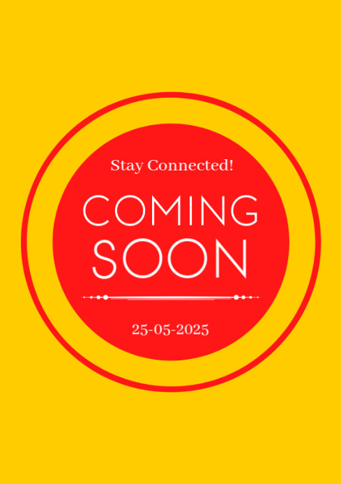 Yellow Professional Coming Soon Announcement A4 Template | PosterMyWall