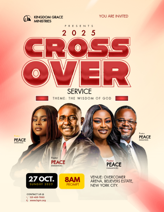 Copy of Yellow Professional Crossover Night Flyer, Watch Night Church ...