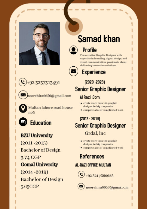 Yellow Professional Cv Resume A4 Template | PosterMyWall