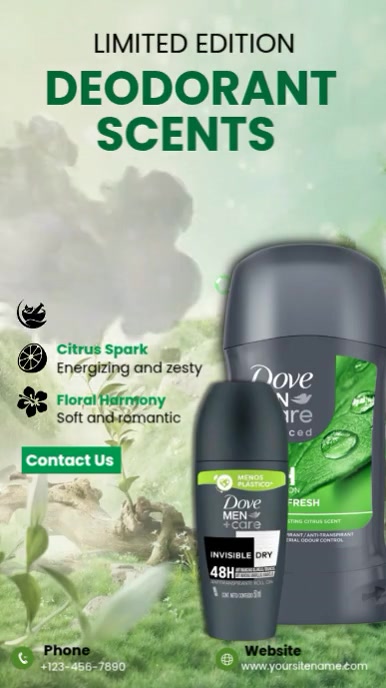 Yellow Professional Deodorant Scents Instagram Reel Template | PosterMyWall