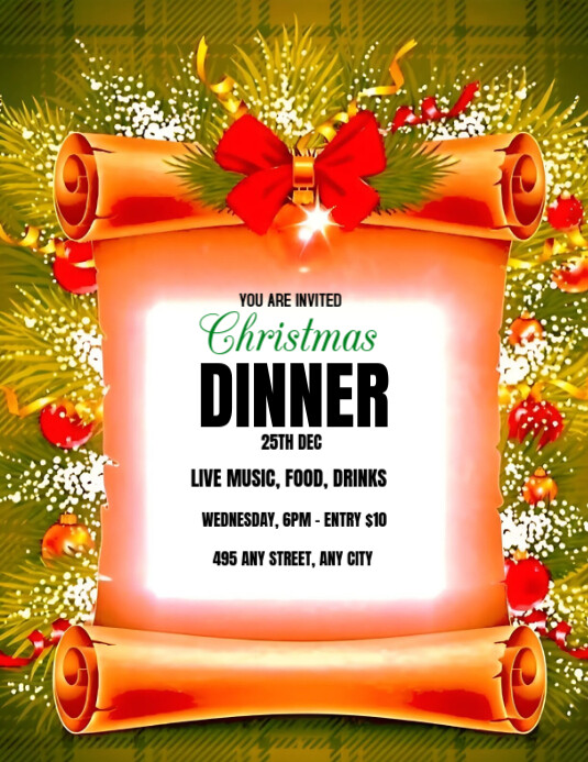 Modèle Yellow Professional Dinner Party Invitation Flyer (us Letter ...