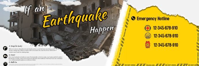 Yellow Professional Earthquake Safety Awareness Poster Email Header ...